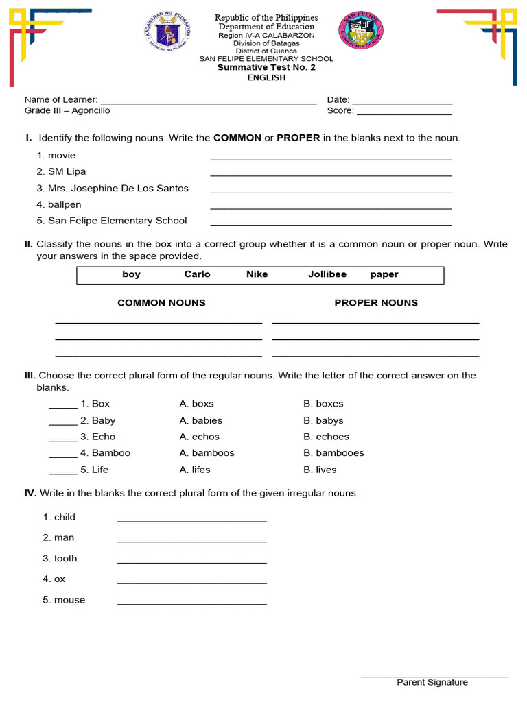 Summative Test 2 | PDF