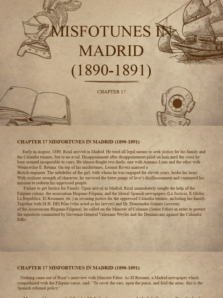 Chapter 17 Rizal Misfortune in Madrid | PDF