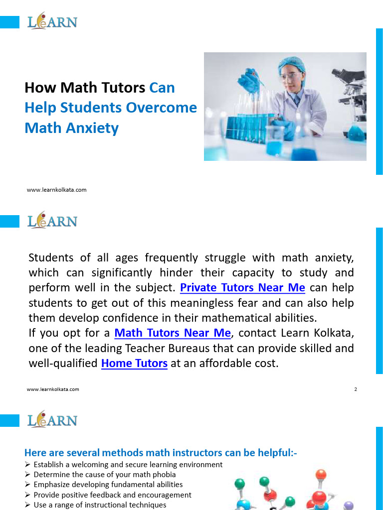Math Tutors Combat Math Anxiety | PDF | Mathematics | Teaching Method