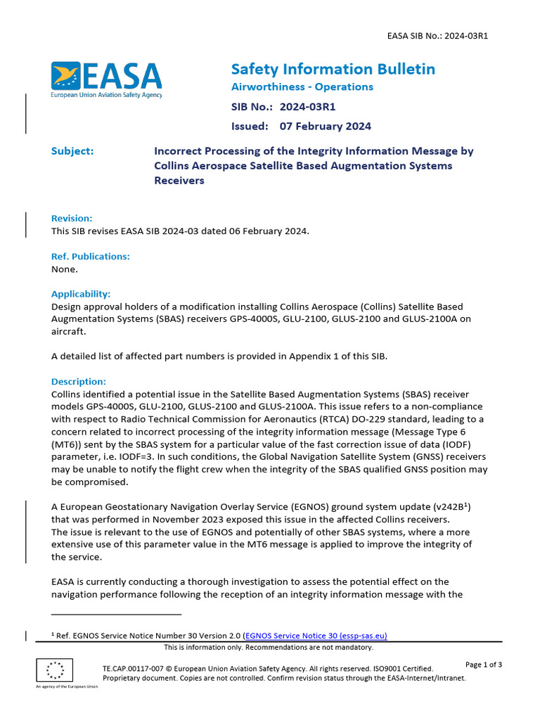 EASA_SIB_2024-03R1_1 | PDF | Computing