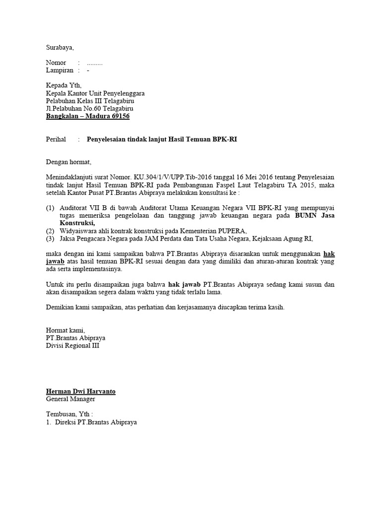 surat_tanggapan_temuan_BPK | PDF surat_tanggapan_temuan_BPK | PDF