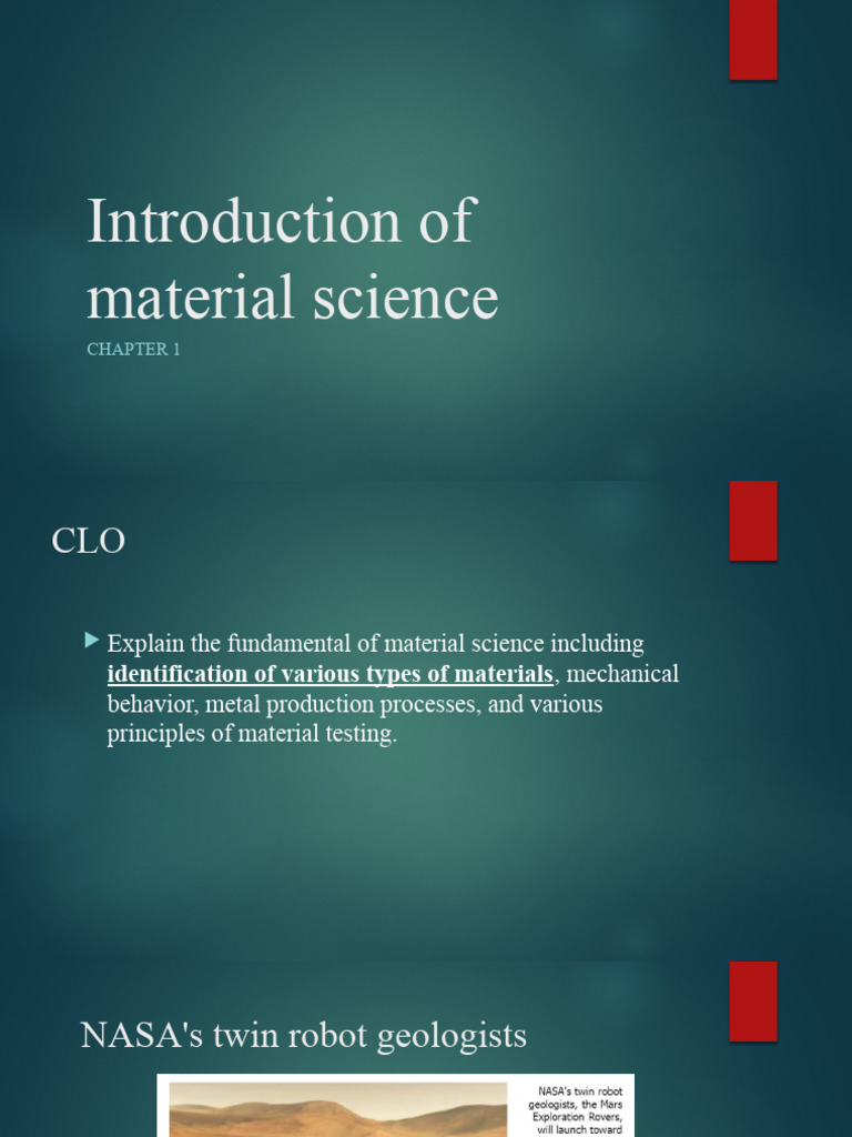 Chapter 1 Indtoduction of Material Science | PDF | Materials Science ...