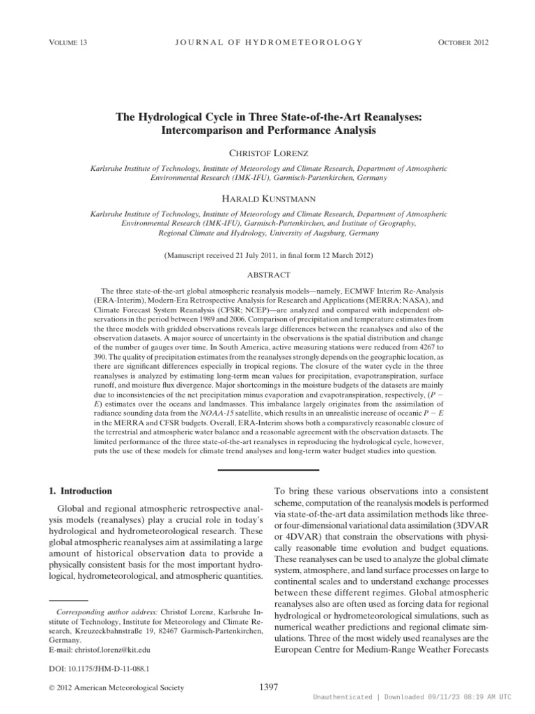 Hydr JHM D 11 088 - 1 | PDF | Precipitation | Climate