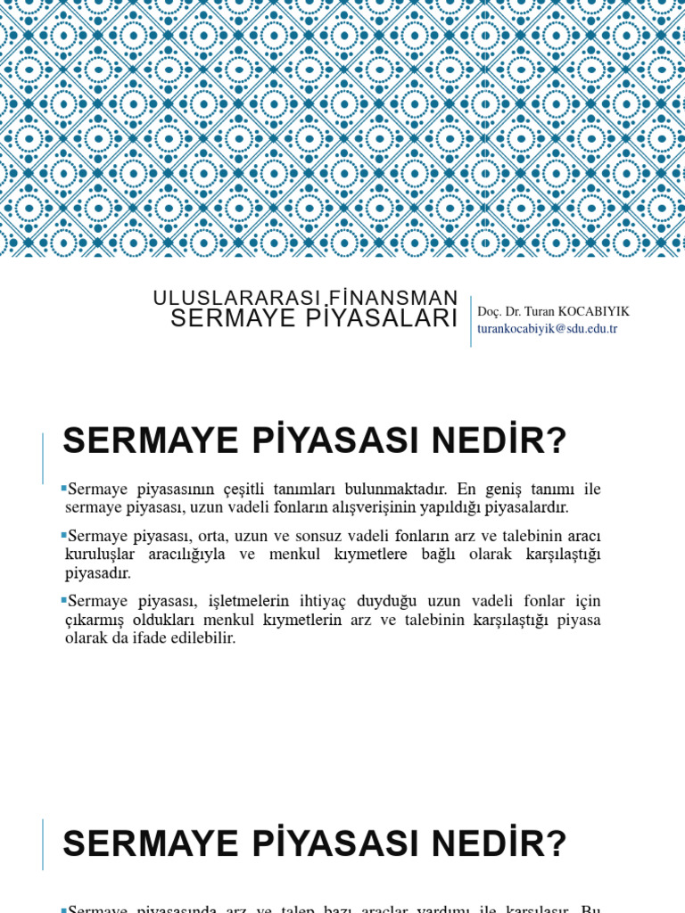 ULUSLARARASI FİNANSMAN 5. Hafta | PDF