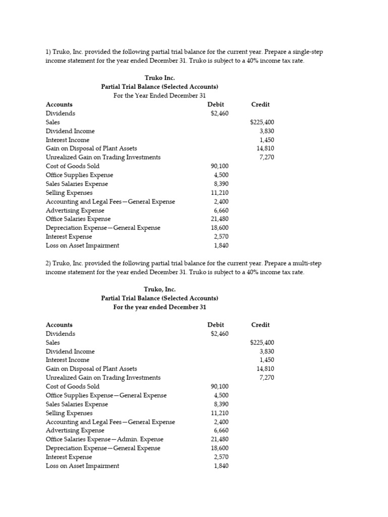 Income Statement | PDF