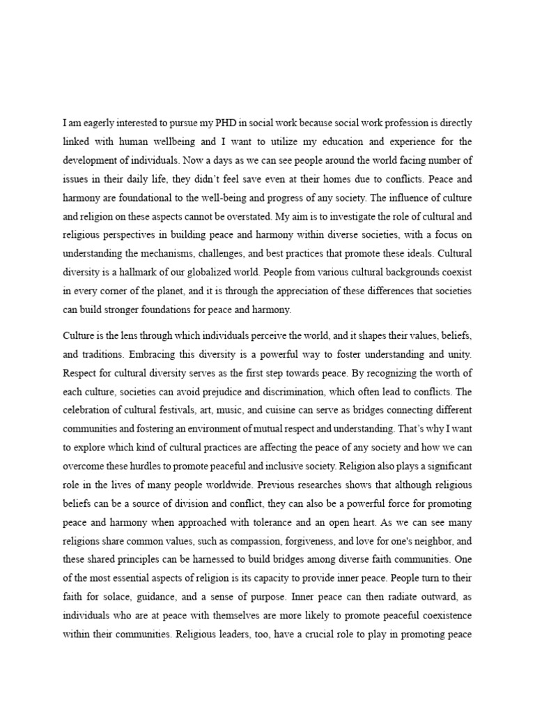 ESSAY | PDF | Peace | Multiculturalism