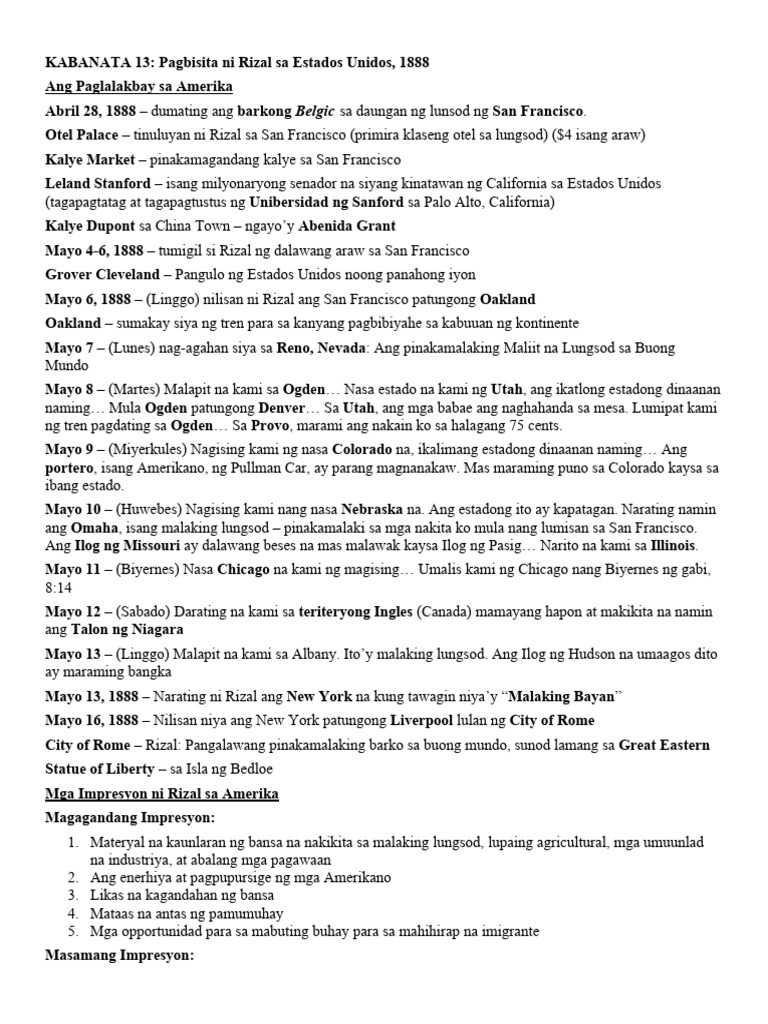 JOSE RIZAL Kabanata 13-16 | PDF