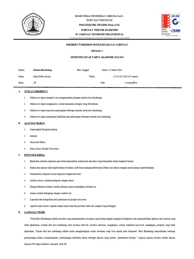 Jobsheet Pertemuan 5 | PDF