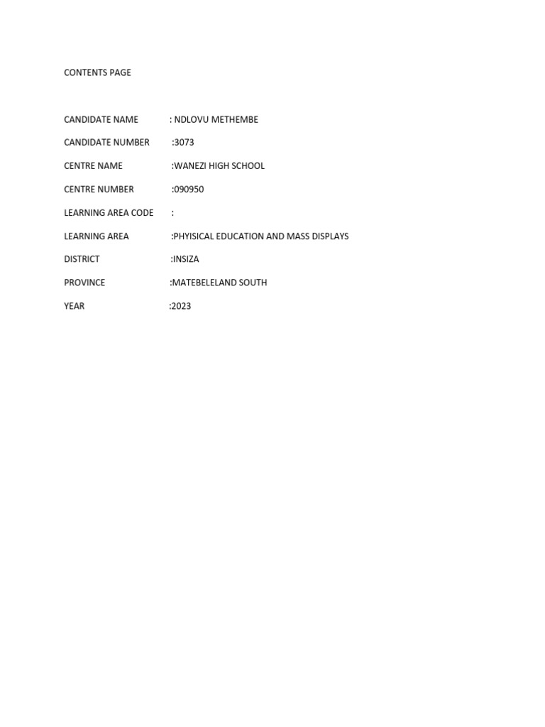 Methembe Ndlovu 4a3 2023 | PDF