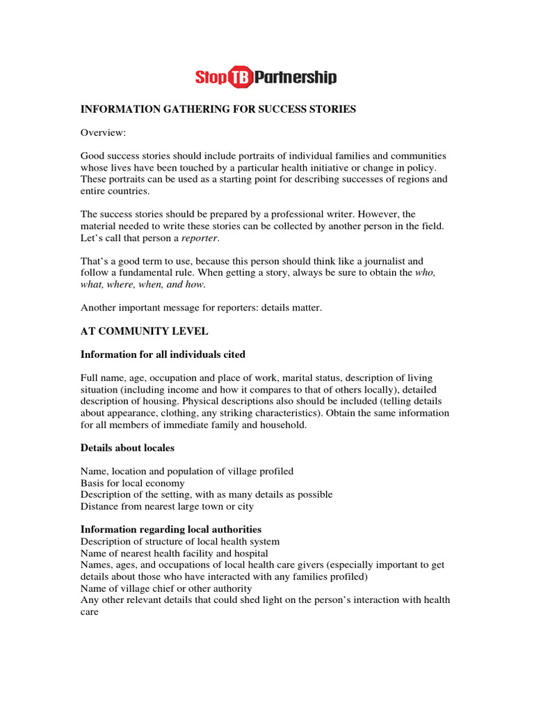 Template For Success Stories | PDF