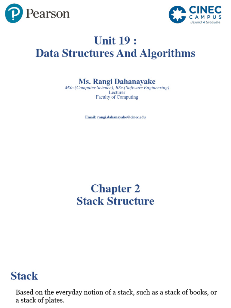 Stack Structure | PDF | Formal Methods | Theoretical Computer Science Stack Structure | PDF | Formal Methods | Theoretical Computer Science