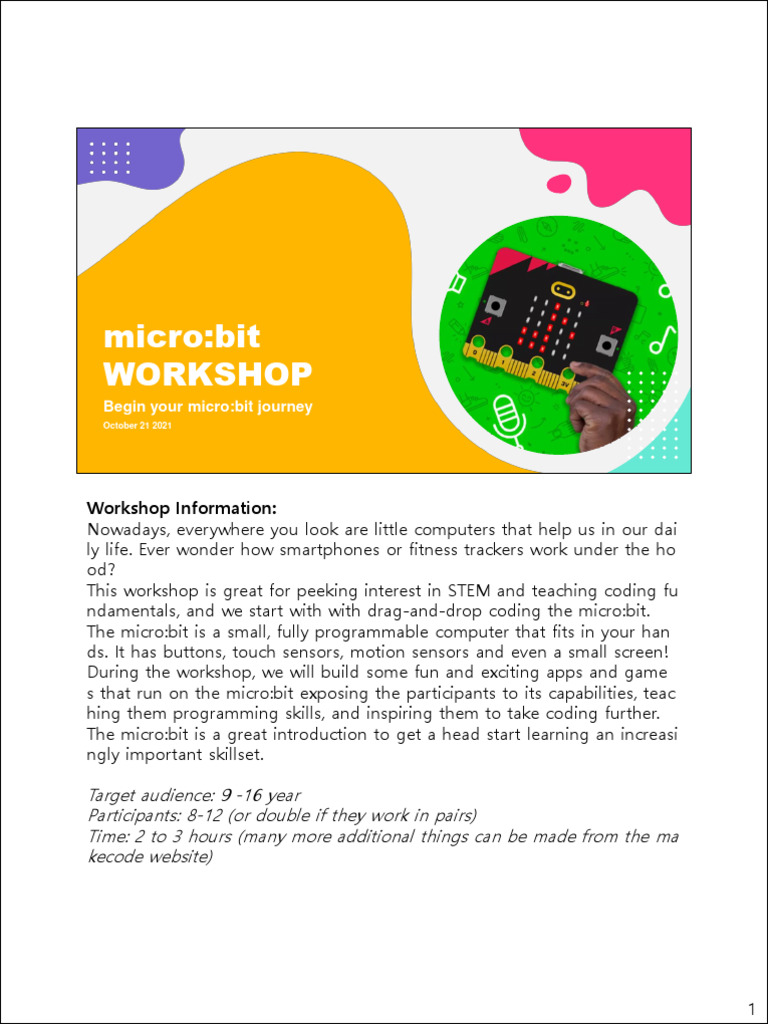 Microbit workshop | PDF | Input/Output | Ios