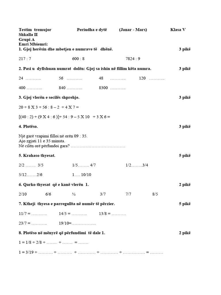 Test Mat | PDF