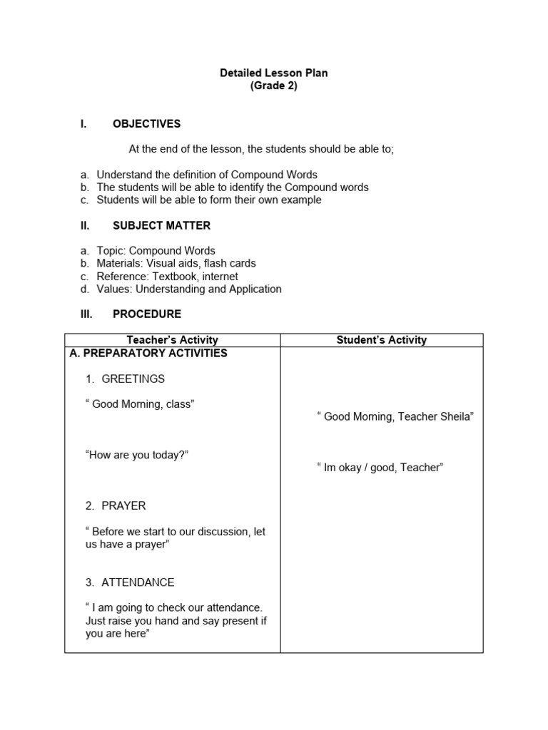 Detailed Lesson Plan | Download Free PDF | Lesson Plan | Teachers