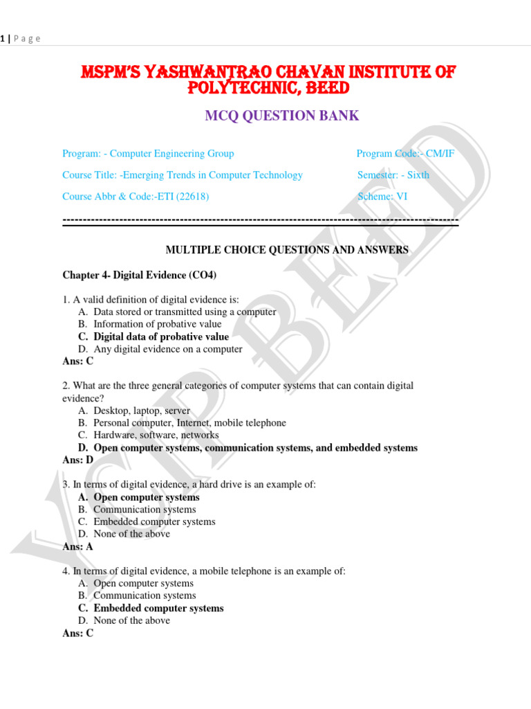 Eti-22618-Ch 4 5and 6mcq | PDF | Security Hacker | White Hat (Computer Security)