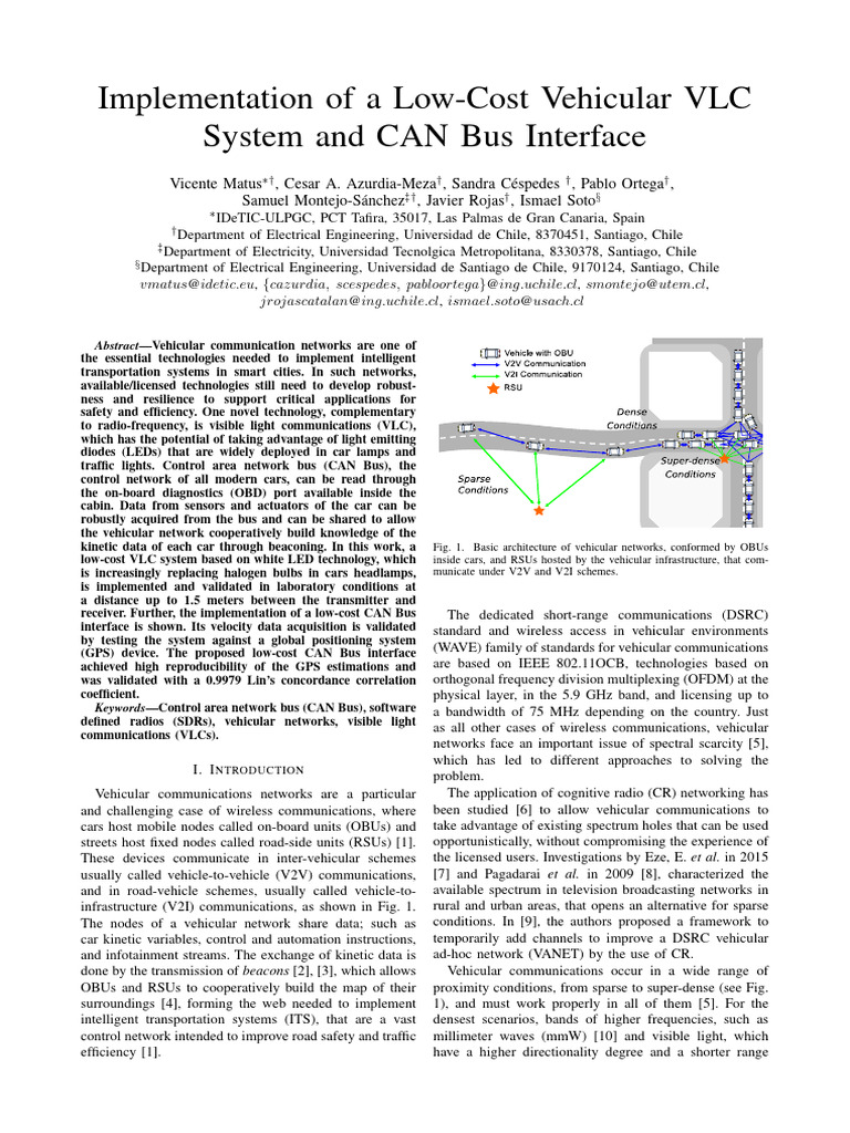 Implementation of A Low-Cost Vehicular VLC | PDF | Light Emitting Diode | Computer Network