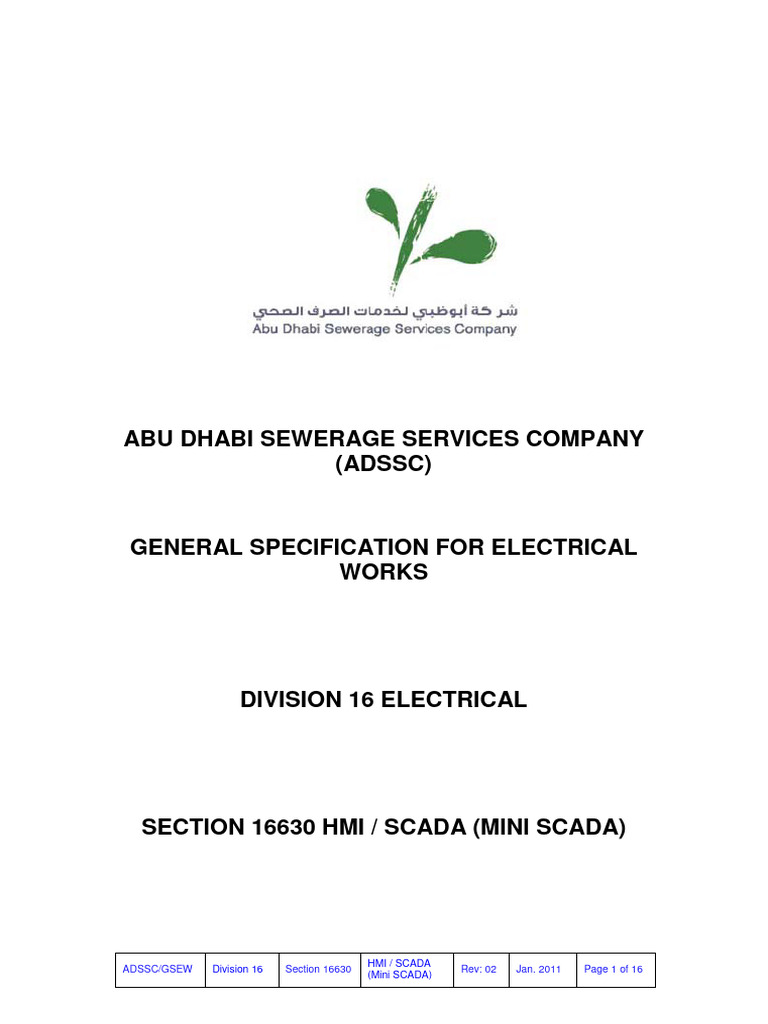 45-Division 16-Section 16630 HMI SCADA-Version 2.0 | PDF | Scada ...