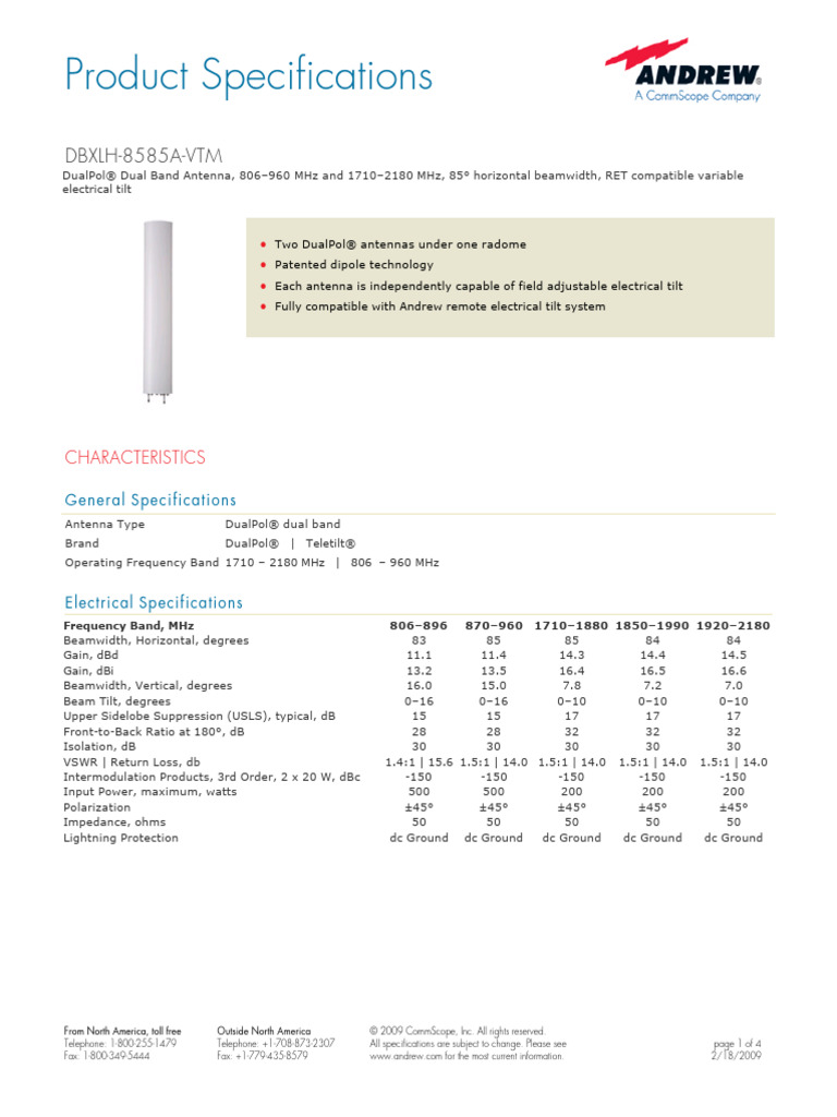 DBXLH 8585a VTM | PDF | Antenna (Radio) | Electronic Engineering