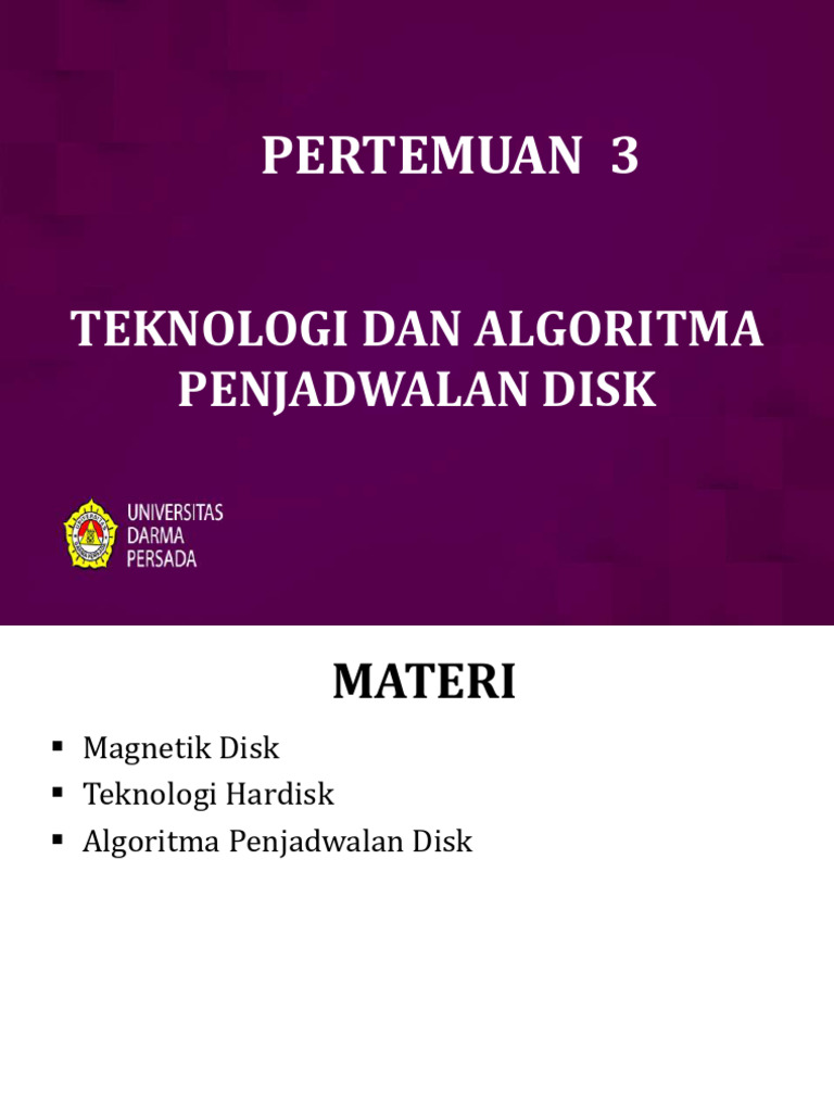 Pertemuan 3 - Teknologi Dan Algoritma Penjadwalan Disk | PDF | Metode & Bahan Ajar | Teknologi ...