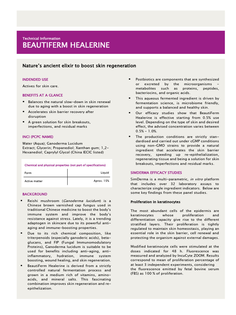 Beautiferm Healerine Ti 230324 | PDF | Wound Healing | Nf κb