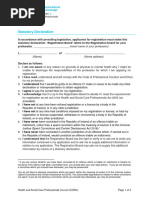 CORU Declaration | PDF