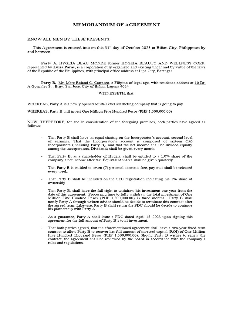 CONTRACT (1) | PDF | Corporations | Economies