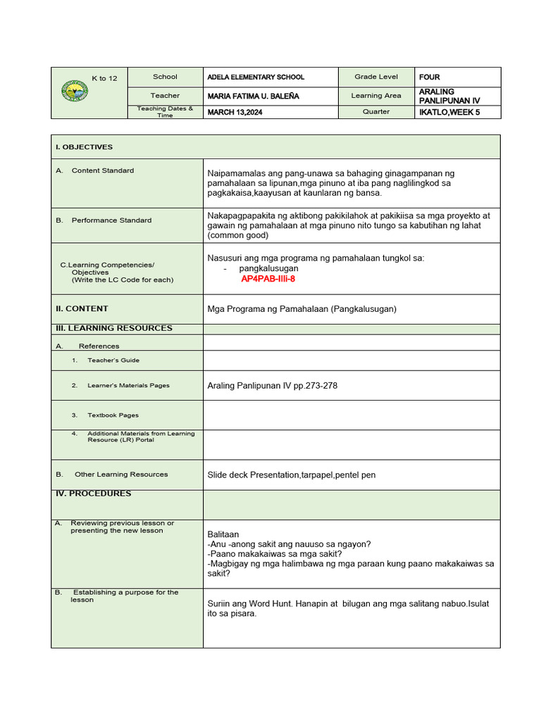 DLP c03 AP 4 3rd Quarter Balena | PDF