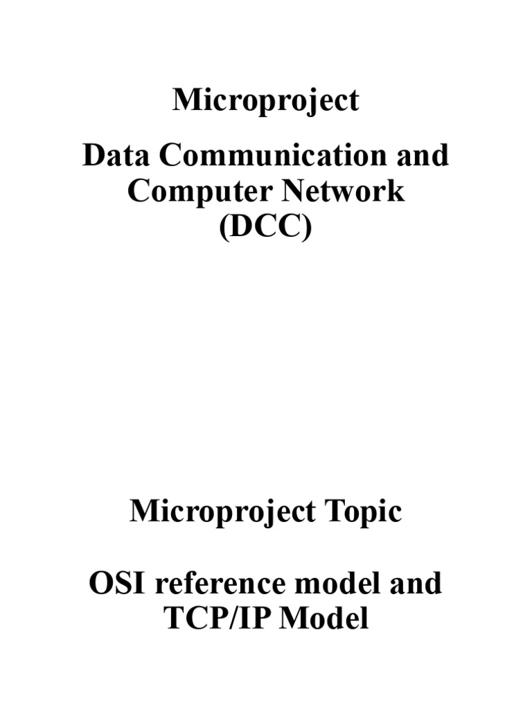 DCC Microproject | PDF | Osi Model | Computer Network