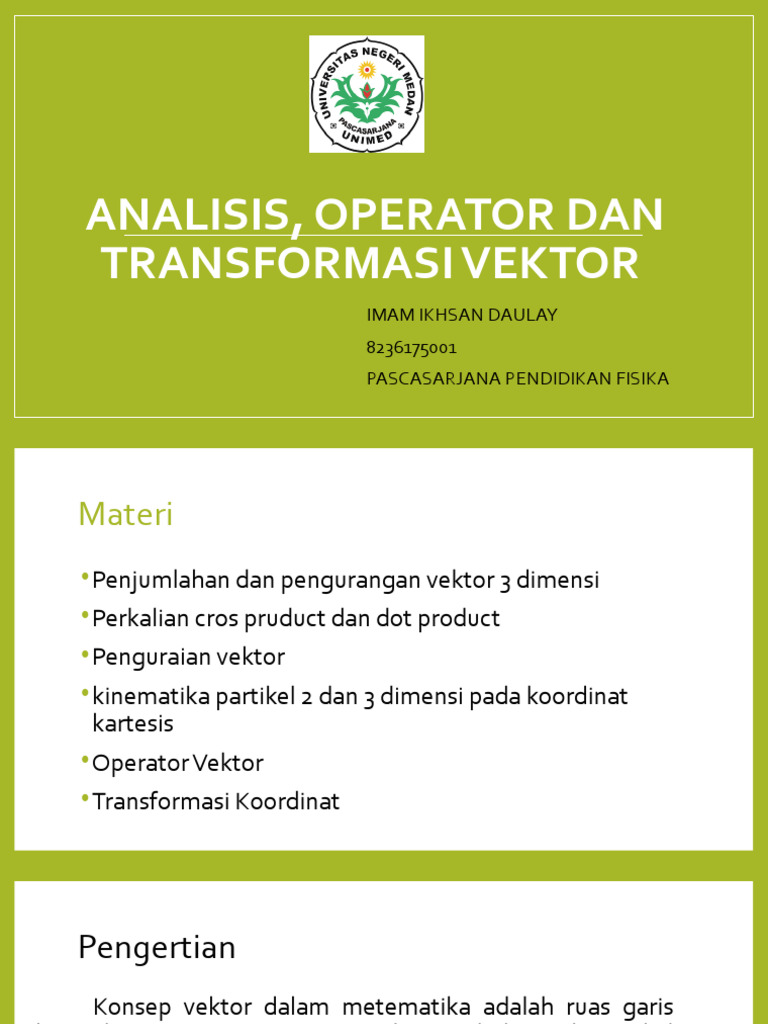 Analisis, Operator Dan Transformasi Vektor | PDF