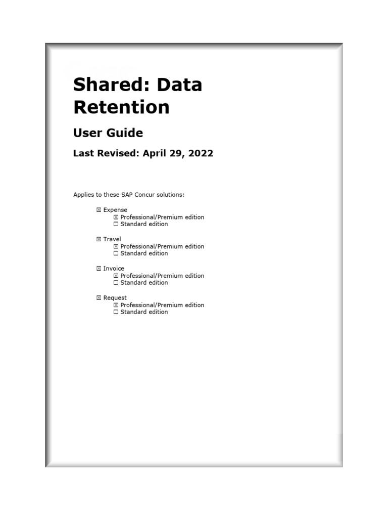 SHR UG Data Retention | PDF | Information Technology | Data Management