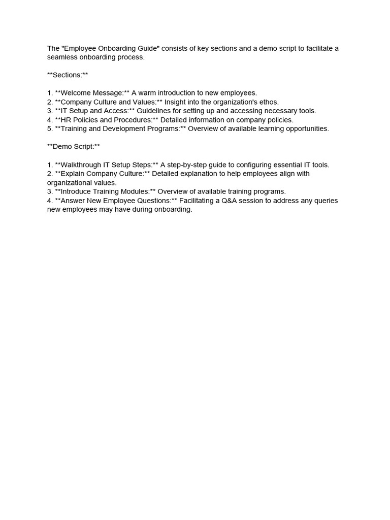 Employee Onboarding Guide | PDF