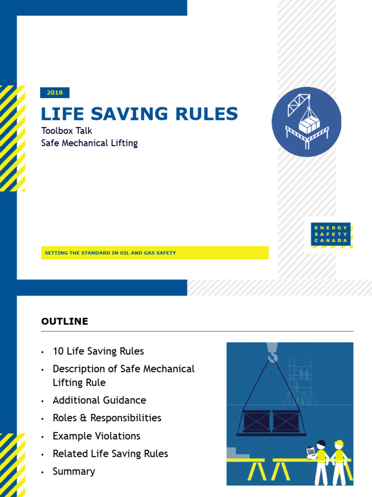 LSR Safe Mechanical Lifting Toolbox Talk | PDF | Occupational Safety And Health | Elevator