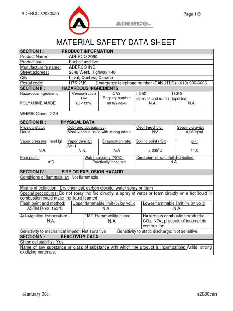 MSDS | PDF | Toxicity | Water