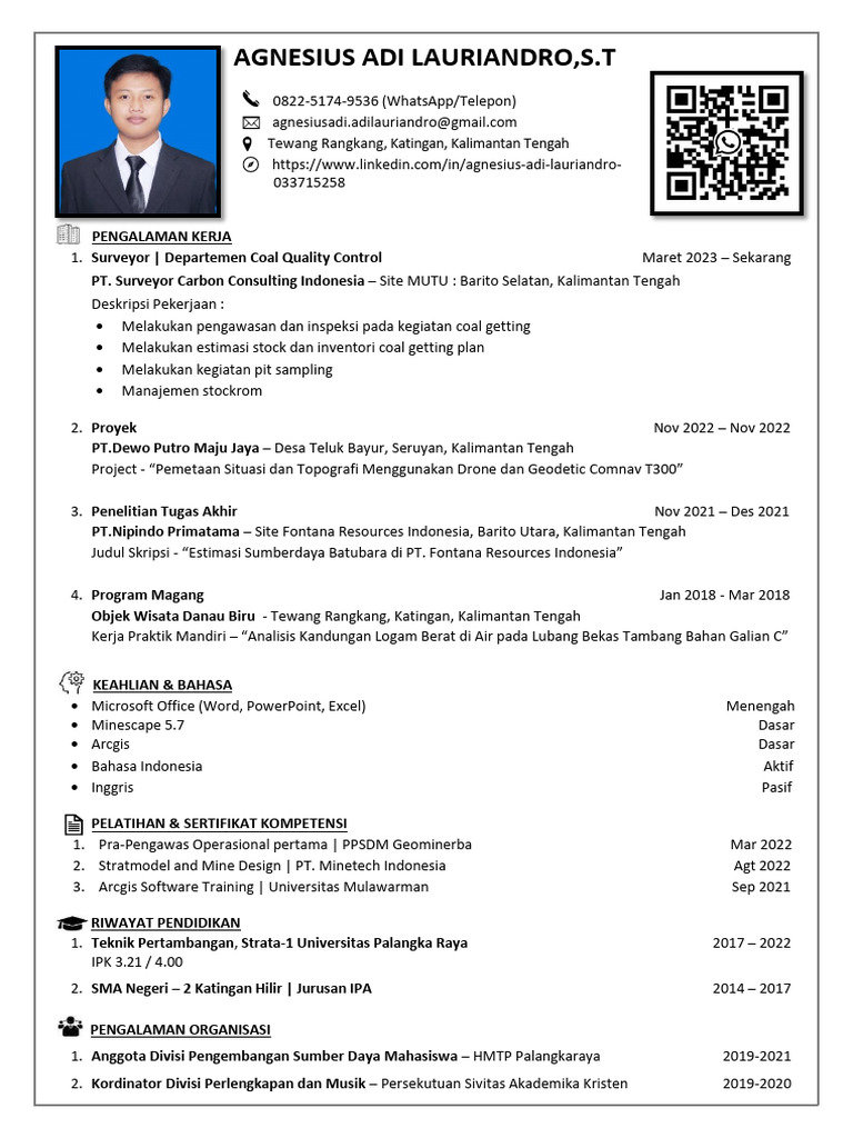 Profil Profesional Agnesius Adi Lauriandro | PDF