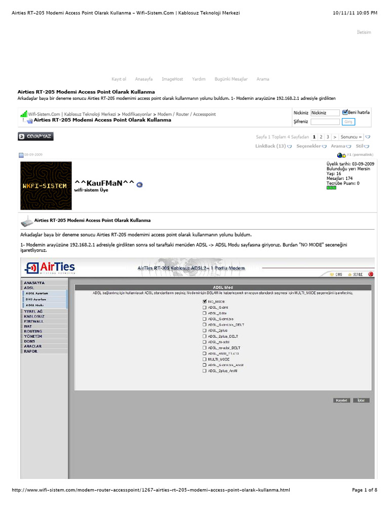RT-205 Access Point Yapmak | PDF