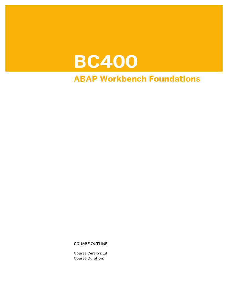 BC400 Course Outline | PDF | Class (Computer Programming) | Method ... BC400 Course Outline | PDF | Class (Computer Programming) | Method ...