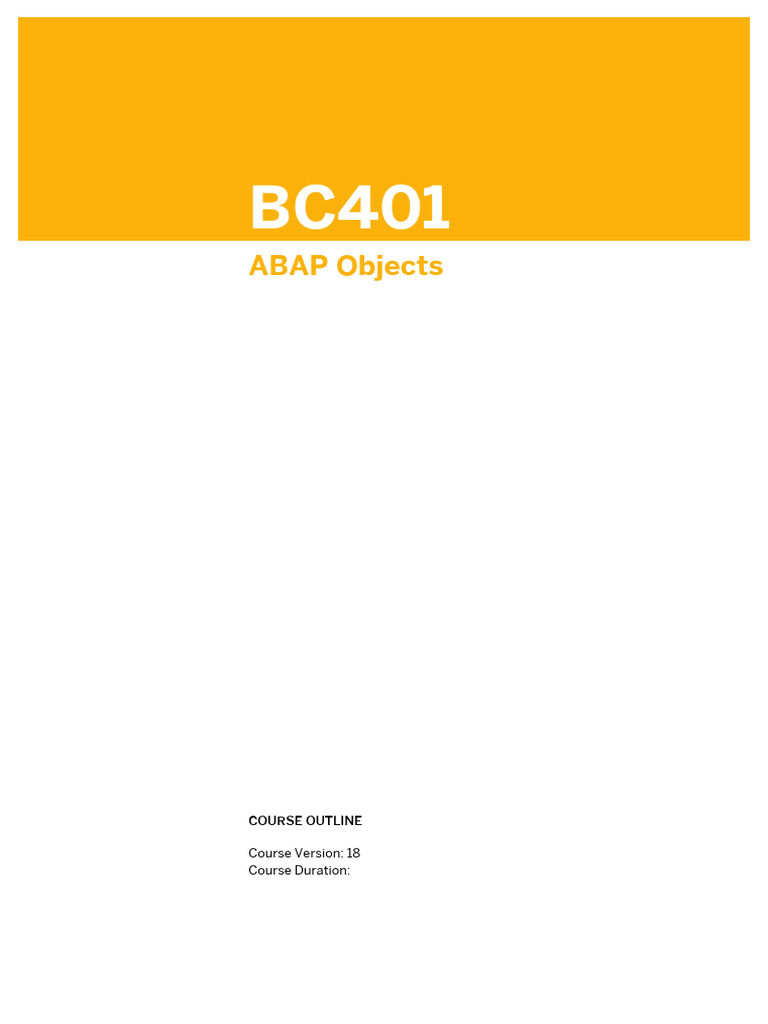 BC401 Course Outline | PDF | Class (Computer Programming) | Method ... BC401 Course Outline | PDF | Class (Computer Programming) | Method ...