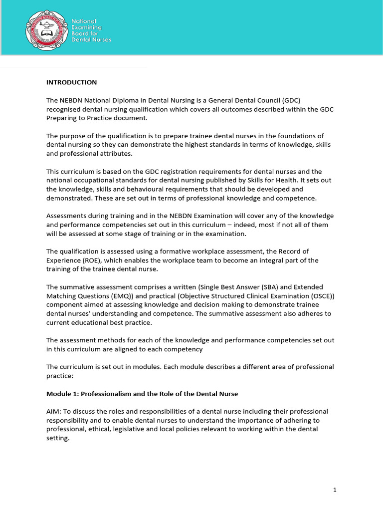 NEBDN National Diploma Syllabus 2020 Website Version V2 | PDF ...