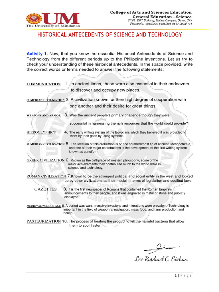 GE 5 Act. #1 | PDF | Science | Writing