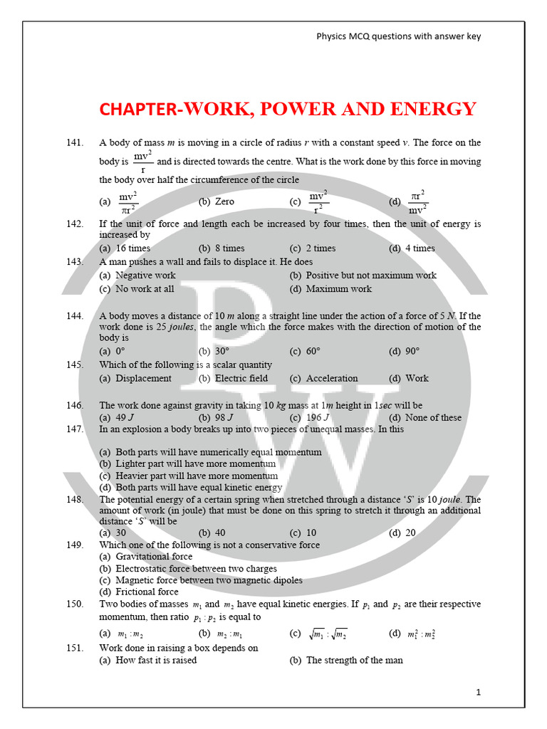 Work, Power and Energy | PDF | Potential Energy | Collision