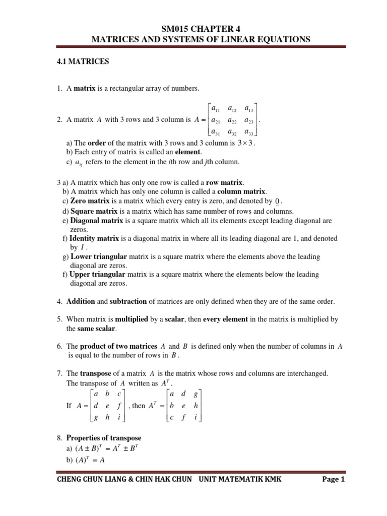 4.1 Matrices | Download Free PDF | Matrix (Mathematics) | Functional Analysis