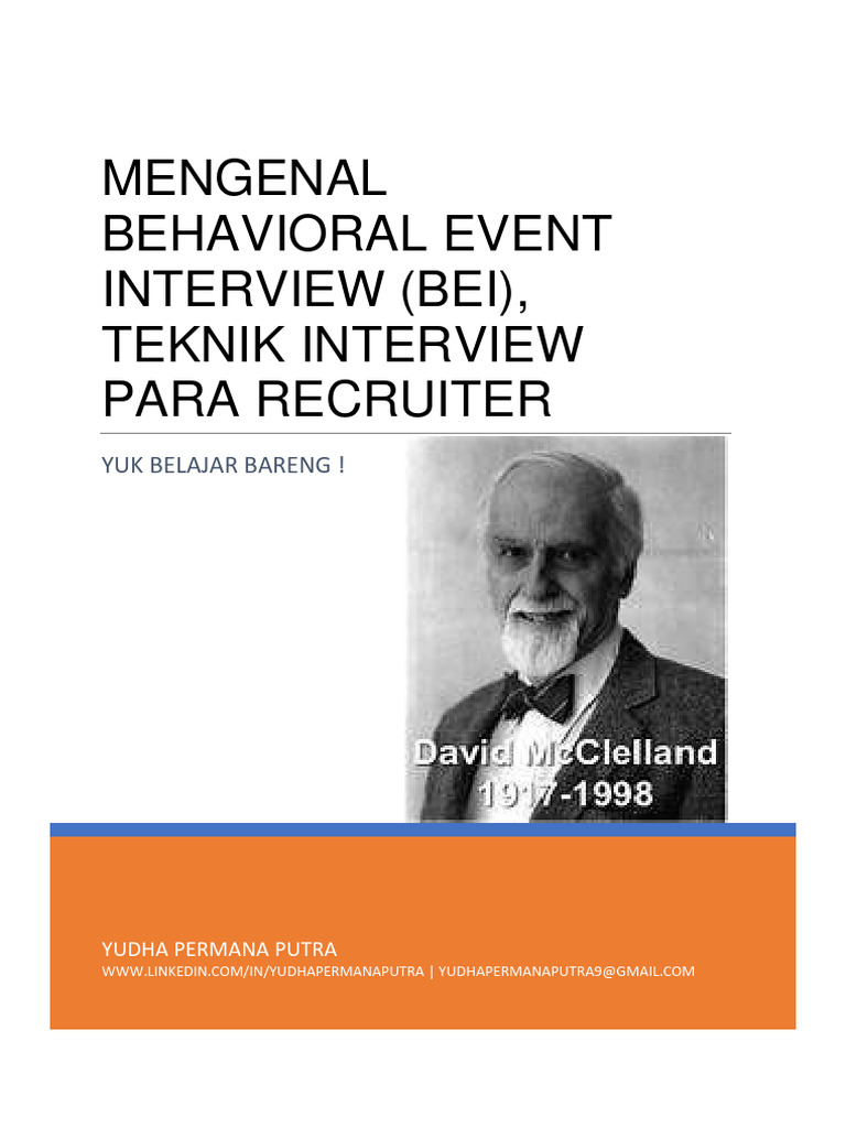 Mengenal Behavioral Event Interview Bei 1709202786 | PDF