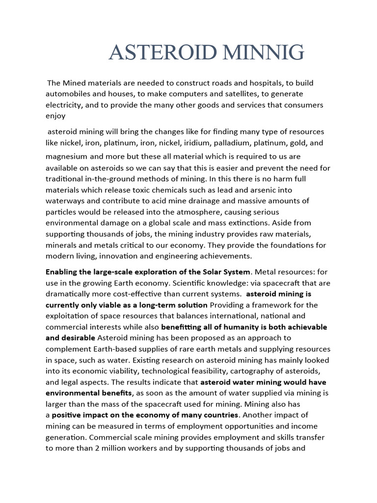 Asteroid Mining | PDF | Mining | Asteroid