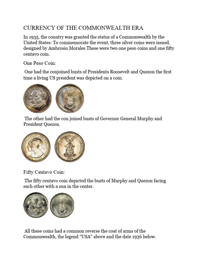 Commonwealth Era Currency in the Philippines | PDF | Travel