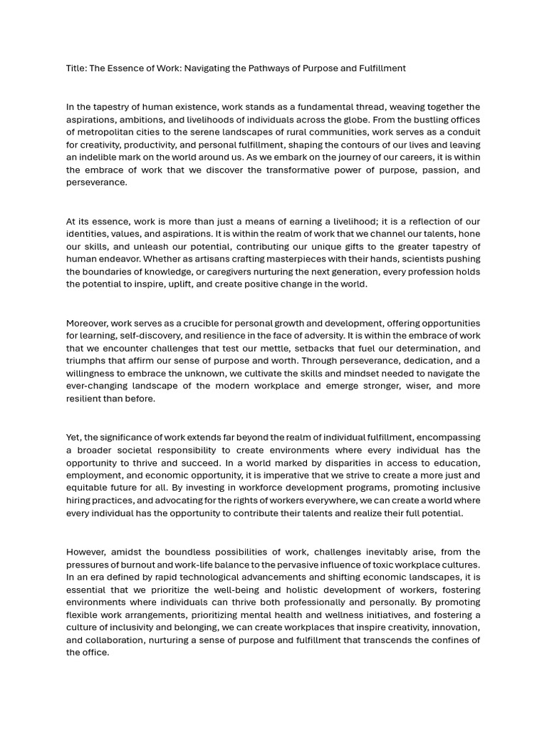 Navigating The Pathways of Purpose and Fulfillment | Download Free PDF ...