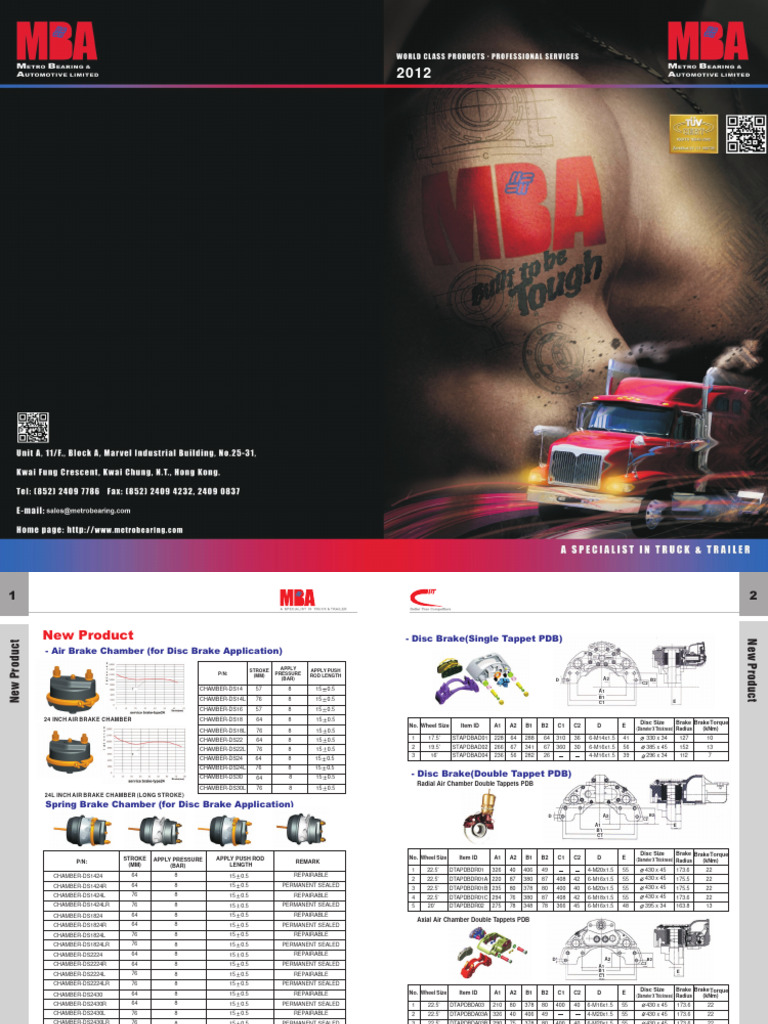 2012 MBA E-Catalogue | PDF | Brake | Truck