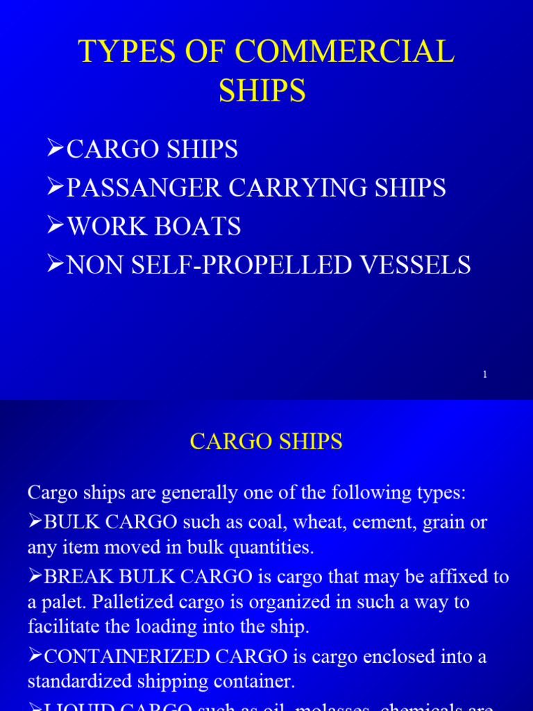 Types of Commercial Ships Explained | PDF | Cargo | Cargo Ship