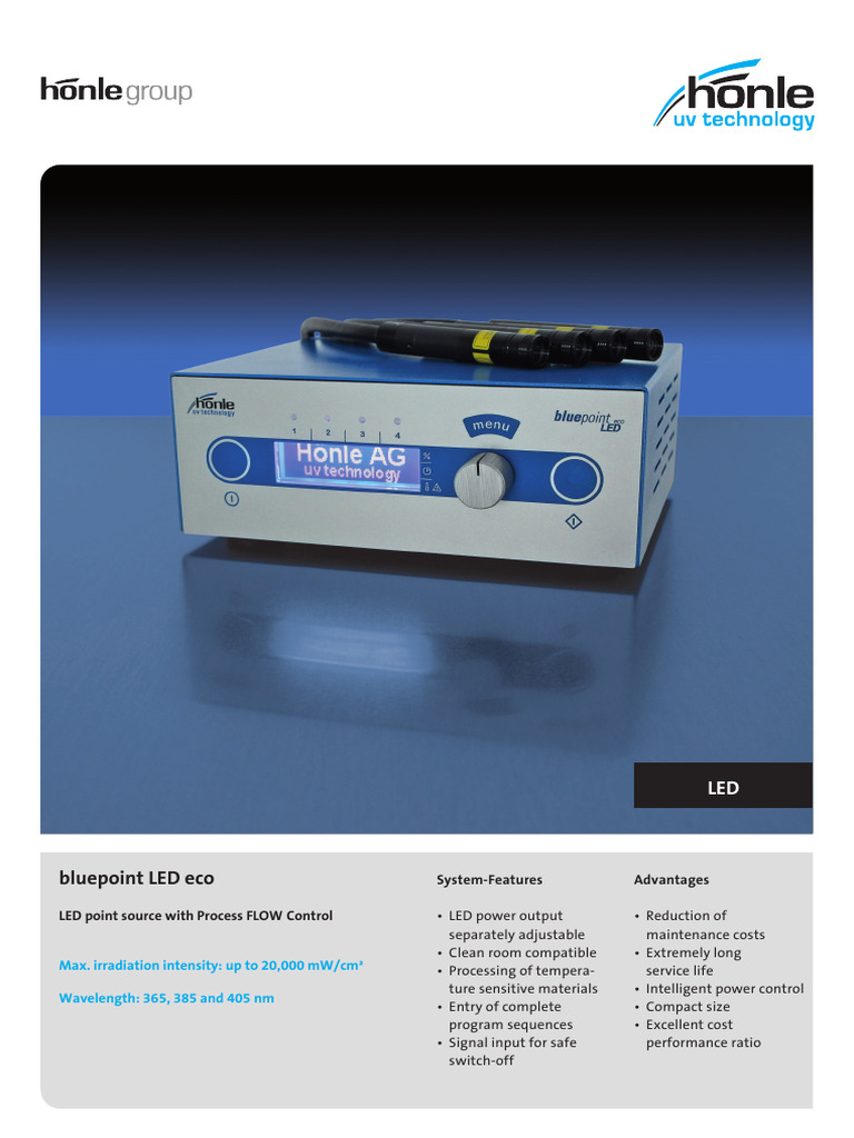 Led Uv Spot Unit - Bluepoint Led Eco by Honle | PDF | Light Emitting ...