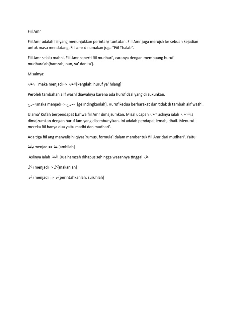 Fiil Amr Zulfa-WPS Office | PDF