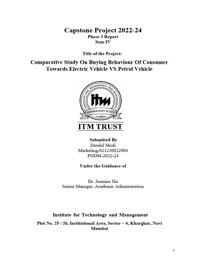 Final Capstone | PDF | Electric Vehicle | Consumer Behaviour